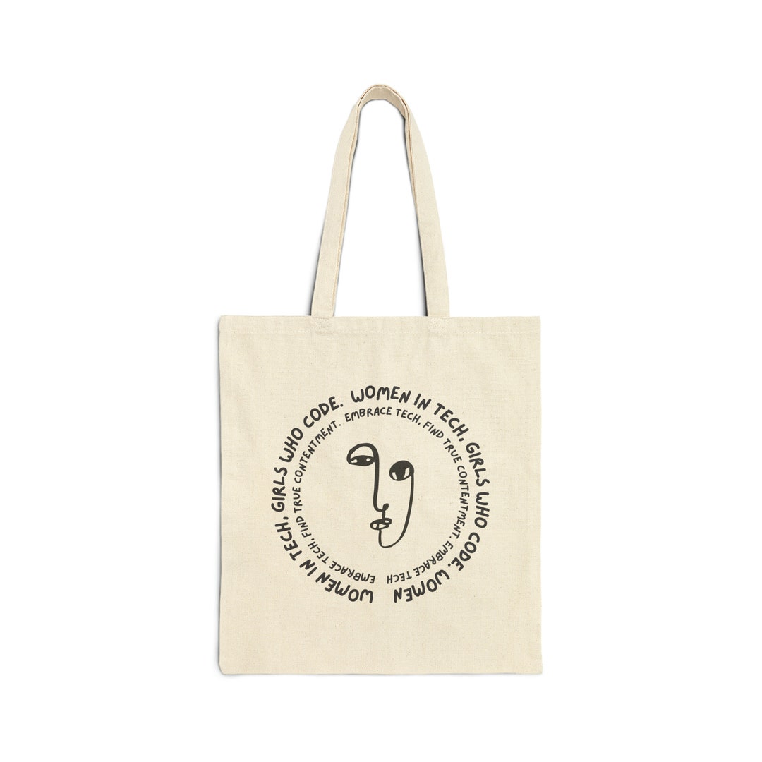 Women In Tech Cotton Canvas Tote Bag Programmer T Computer Geek Tote Coder T Software