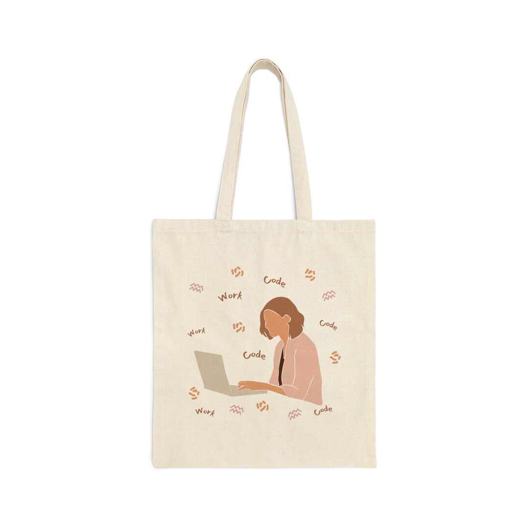 Coding Girl Cotton Canvas Tote Bag Programmer T Computer Geek Tote Coder T Software