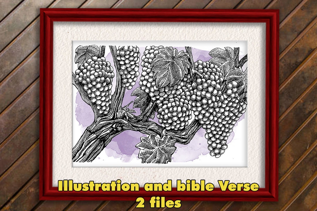 Grape Vines Bible Art Prints Downloadable Printable Minimalist Jesus ...
