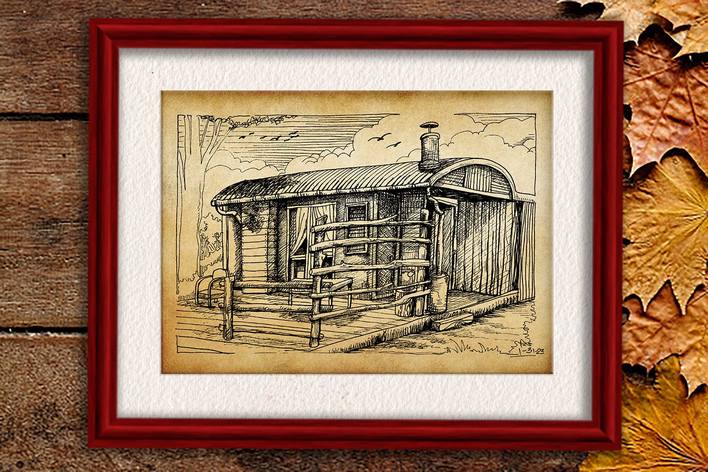 Timber Log Cabin Art Prints Black and White Line Art Printable Wall Art ...