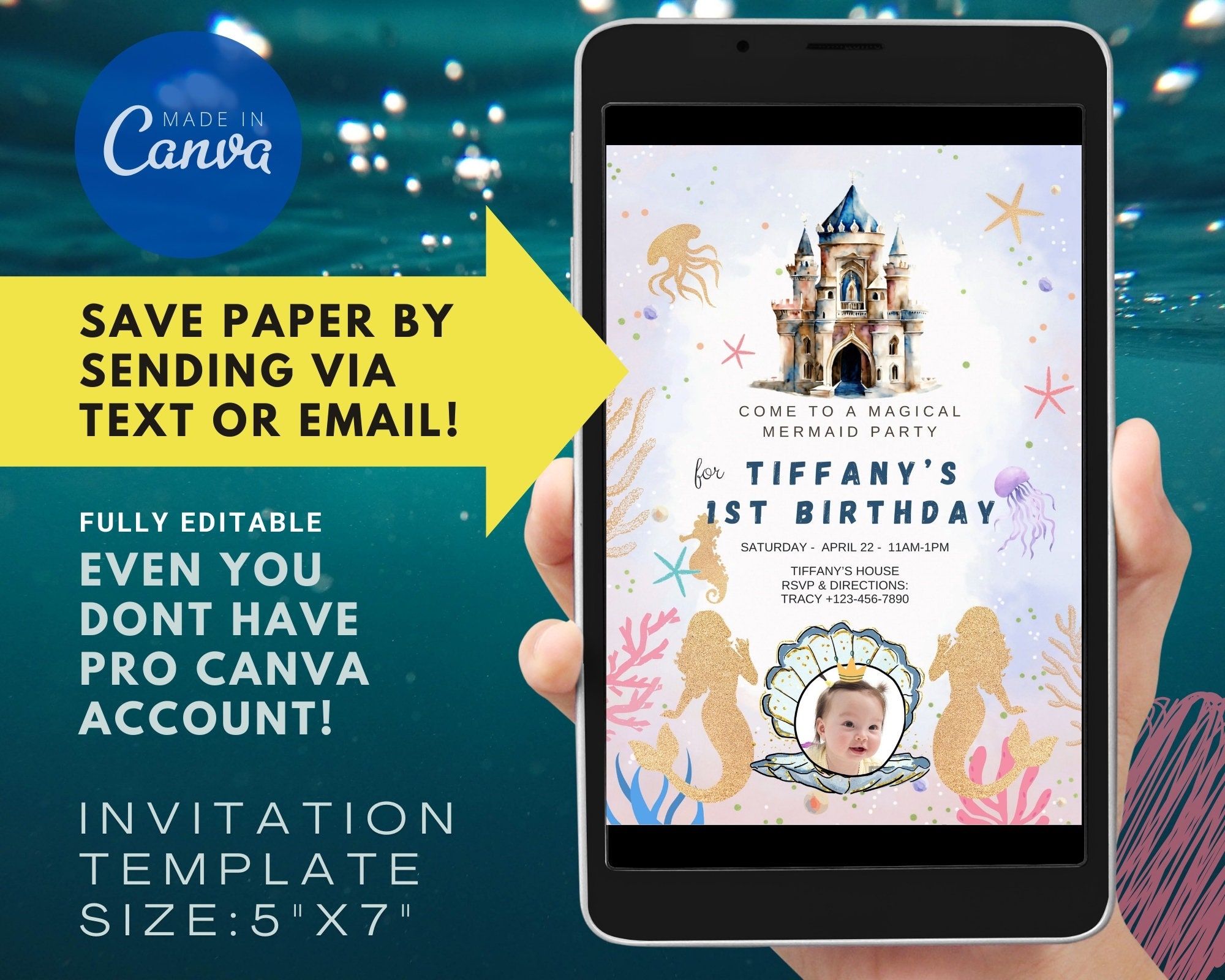 Editable Birthday Invitation, Cute Little Pirates, Under the Sea, Ahoy ...