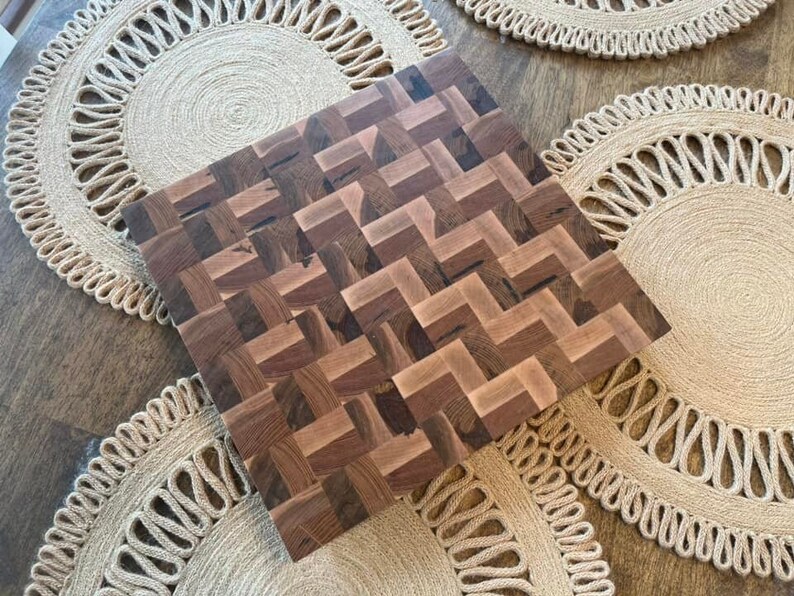 End Grain Zig Zag Pattern Cutting Board and Charcuterie Board disabled ...