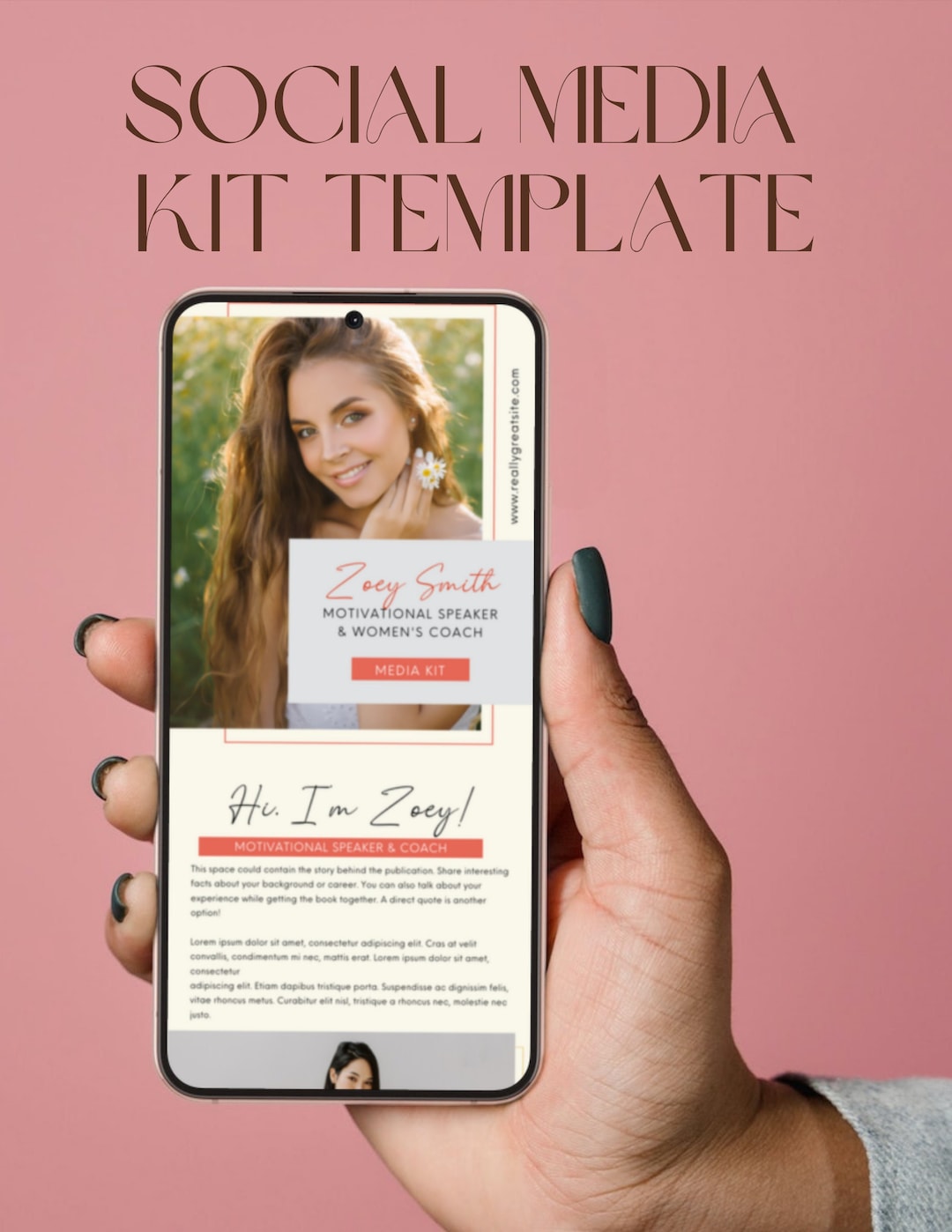 Content Creator Media Kit Digital Download Social Media Scrolling ...