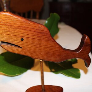 Vintage Wood Whale on a Wooden Stand. - Etsy