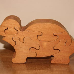 Vintage Wood Turtle Puzzle. Unique 5 Piece Hand Crafted Jigsaw Free ...