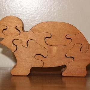 Vintage Wood Turtle Puzzle. Unique 5 Piece Hand Crafted Jigsaw Free ...