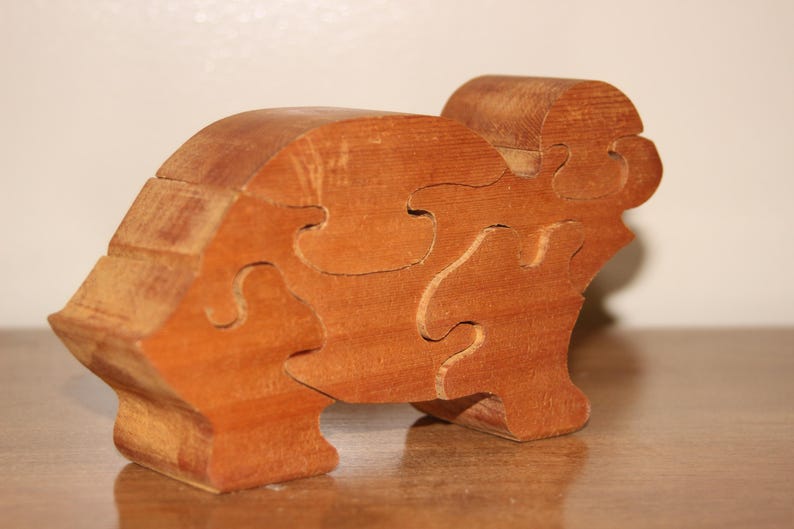 Vintage Wood Turtle Puzzle. Unique 5 Piece Hand Crafted Jigsaw Free ...