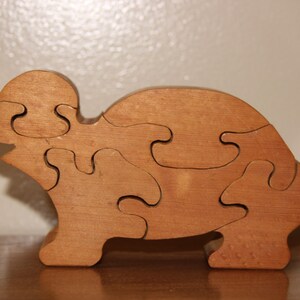 Vintage Wood Turtle Puzzle. Unique 5 Piece Hand Crafted Jigsaw Free ...