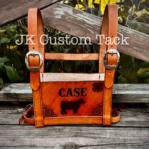 Custom Handcrafted Leather Livestock Show Harness Exhibitor Number ...