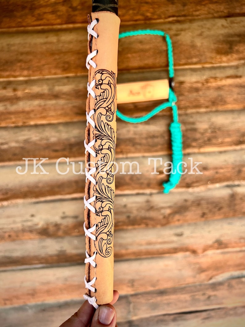Customizable Leather Show Stick Wrap! Light Oiled - Etsy