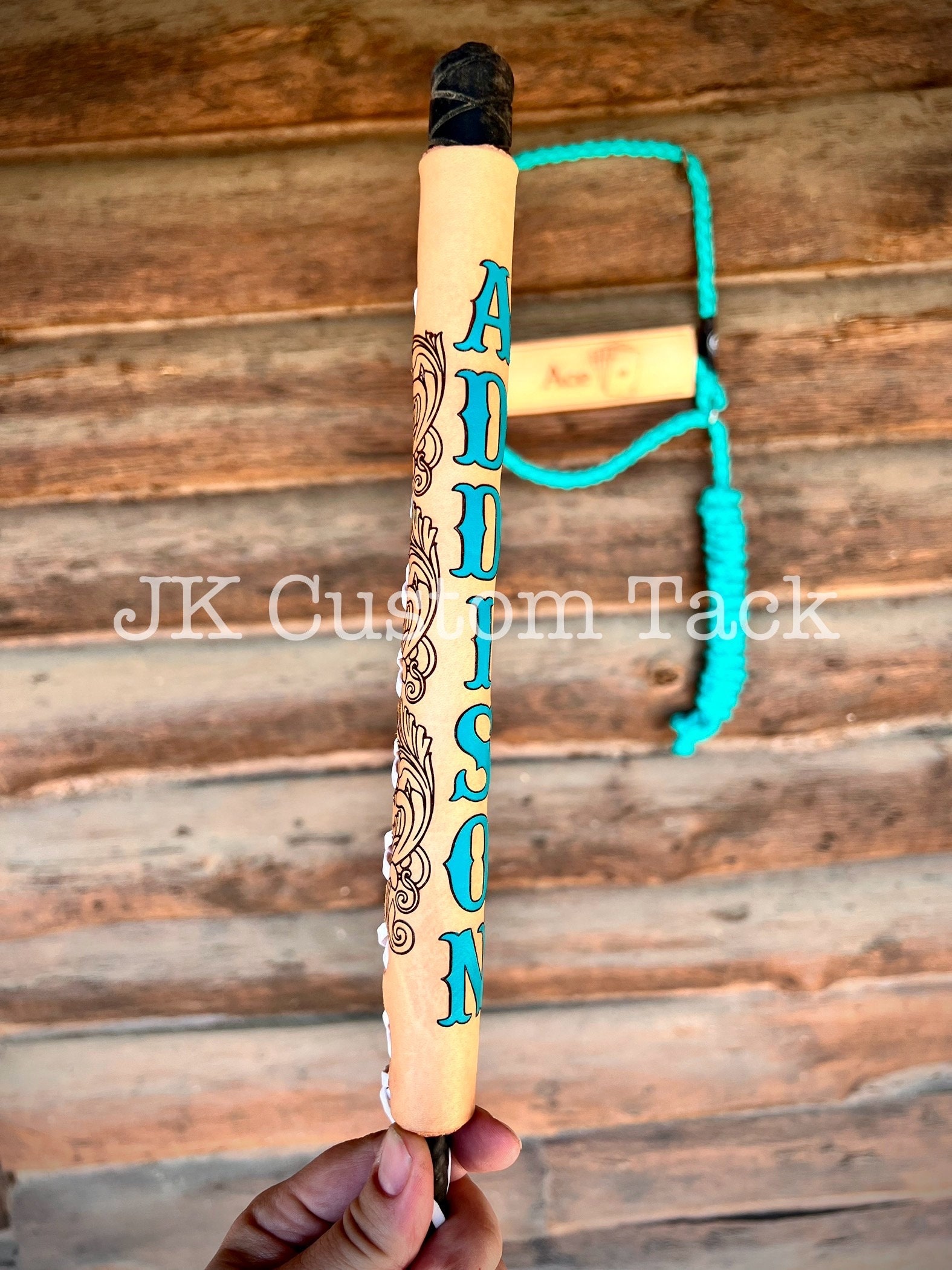Customizable Leather Show Stick Wrap! Light Oiled - Etsy