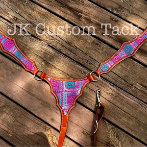Handcrafted Aztec Rio Leather Gladiator Style Tack Set Breastcollar ...