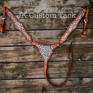 Handcrafted Leopard Print Inlay Leather Gladiator Style Tack Set ...