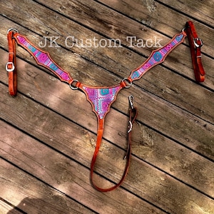 Handcrafted Aztec Rio Leather Gladiator Style Tack Set Breastcollar ...