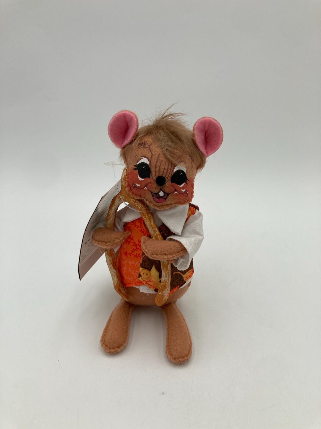 Annalee Wishbone Mouse Doll W/ Wishbone Mobiltree 2017 6” Tall W/ Tag ...