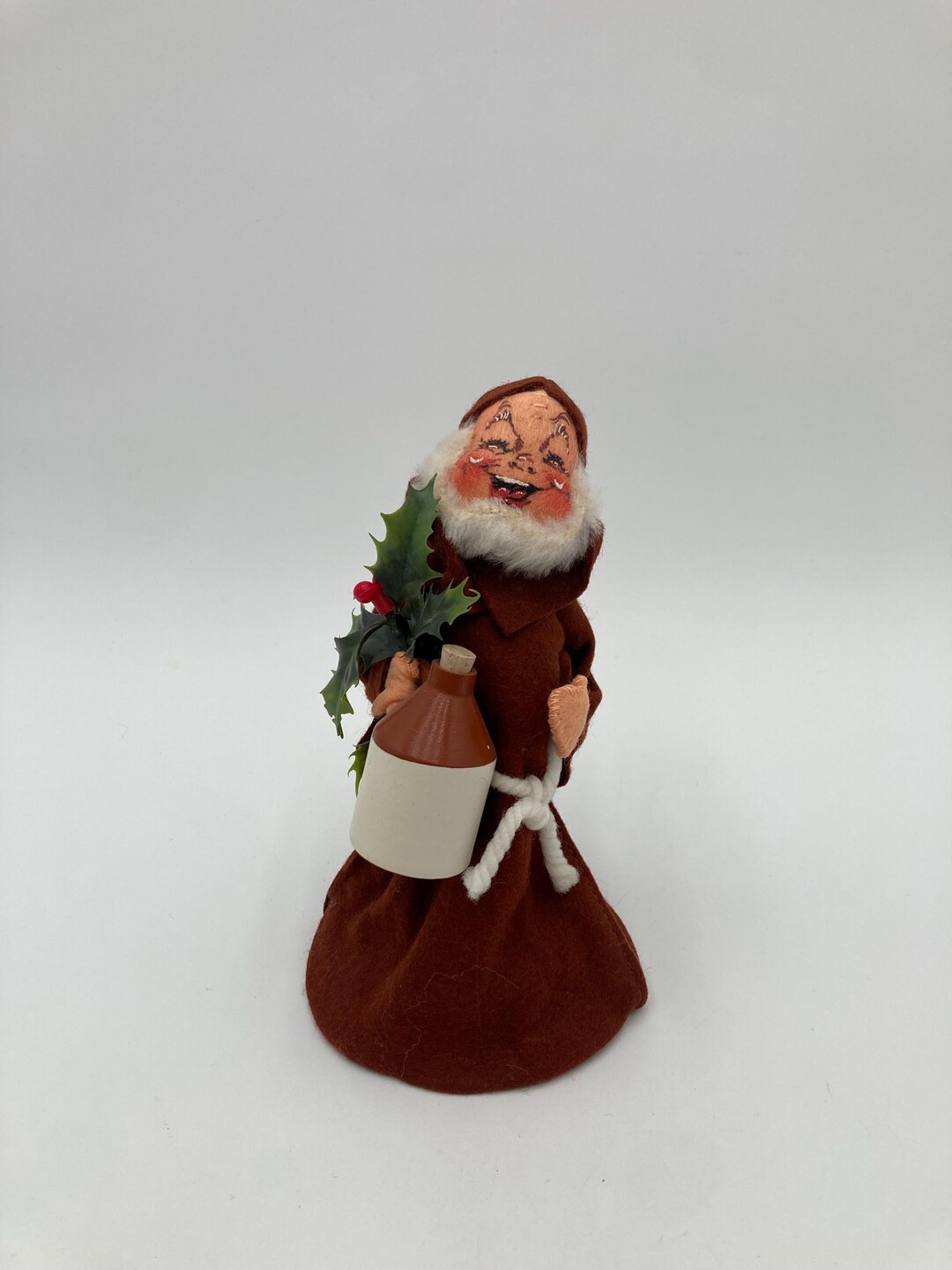 Annalee Friar Monk Doll W/ Jug and Holly Mobiltree Meredith NH 1969 7 ...