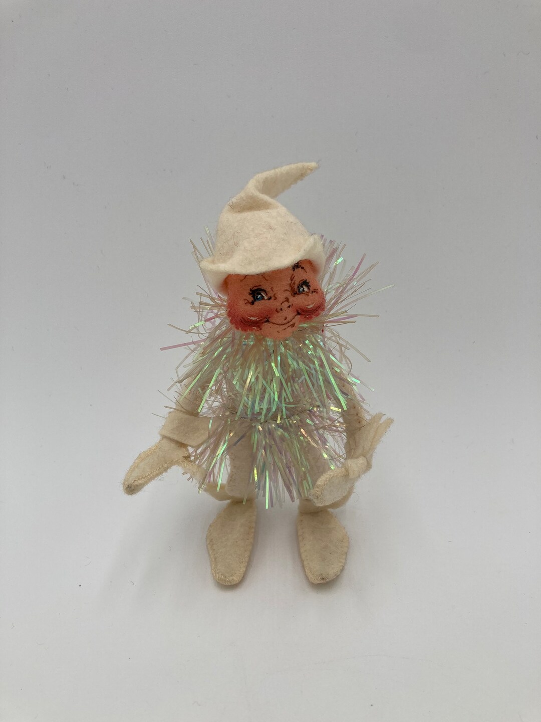 Annalee Tinsel White Elf Doll Christmas Elf Mobiltree Meredith NH 1995 ...