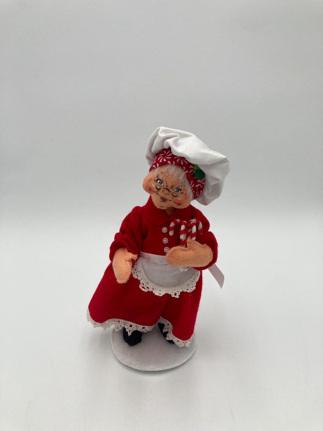 Annalee Peppermint Chef Mrs Claus Doll Mobiltree 2015 9” Tall No Tags ...