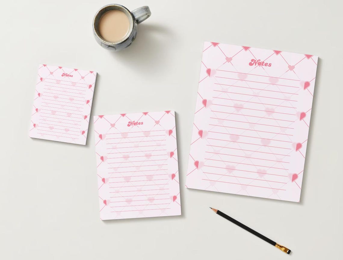 Cute Coquette Notepads | Printable & Digital Notes (set of 4) - Etsy