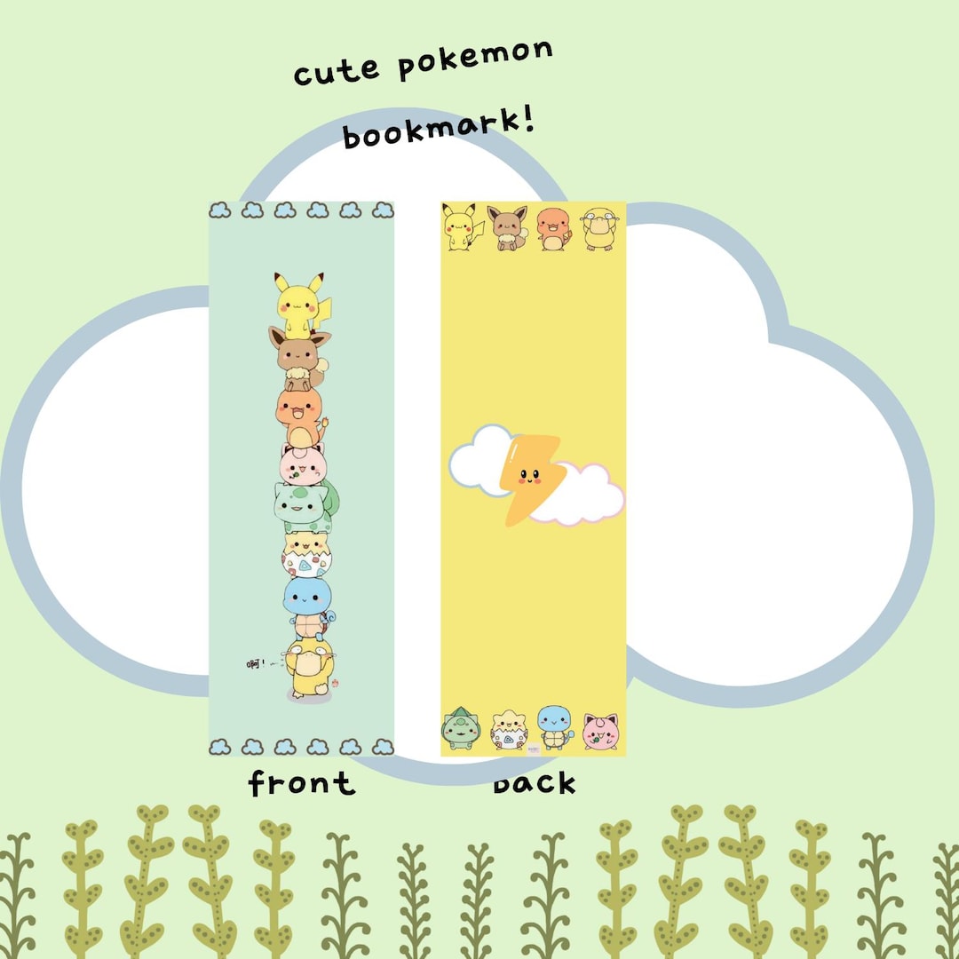 Cute Pokemon Bookmark - Printable Pikachu and Friends (PDF & JPG) - Etsy