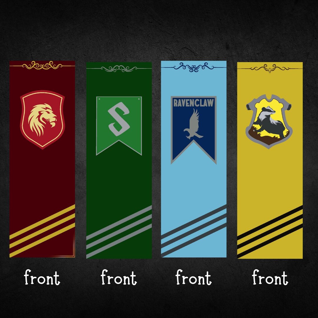 Harry Potter Digital Bookmarks Printable SET OF 4 Hogwarts Houses ...