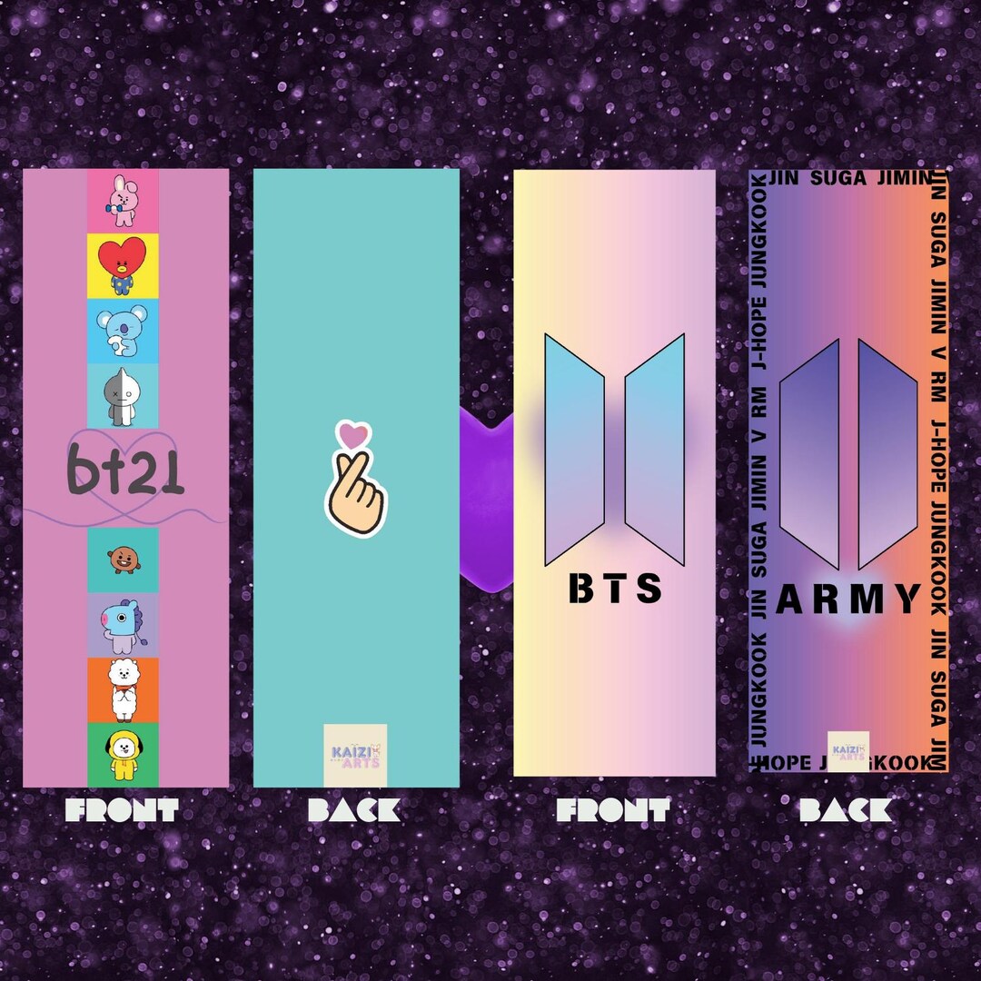 Bts - Bt21 Digital Bookmarks - HQ Printable SET OF 2 | Bts-army and ...