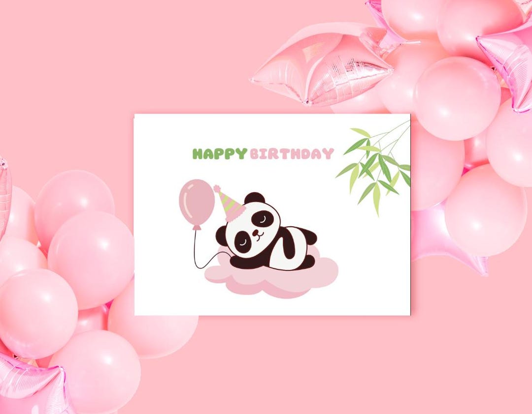 Cute Animal Birthday Folding Card Printable 7x10 (5x7) | Instant ...
