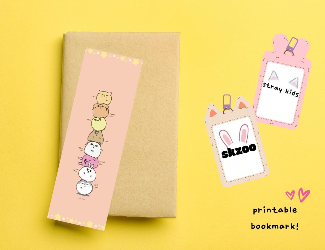 Skzoo Digital Bookmark - HQ PDF + JPG Printable | Cute Skzoo-stray Kids ...
