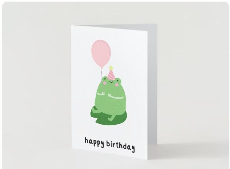 Cute Frog Birthday Folding Card Printable 7x10 (5x7) | Instant DIGITAL ...