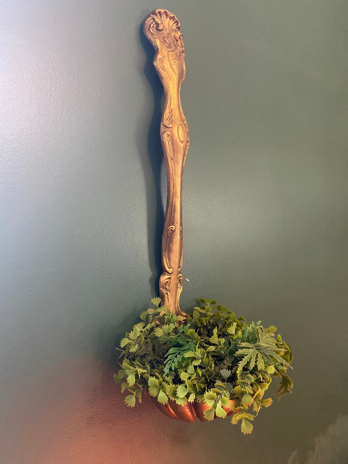 60s Vintage Home Interior Gold Ladle Planter - Etsy