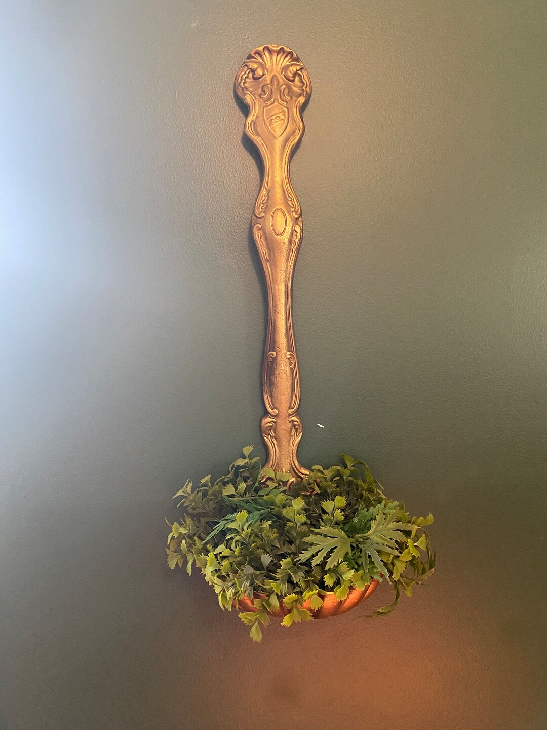 60s Vintage Home Interior Gold Ladle Planter - Etsy