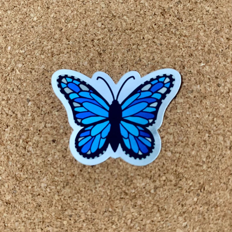 Reflective Blue Butterfly Sticker - Etsy