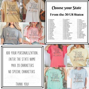 Custome State Fair Season Shirt, Comfort Colors Fair T-shirt, Fair ...