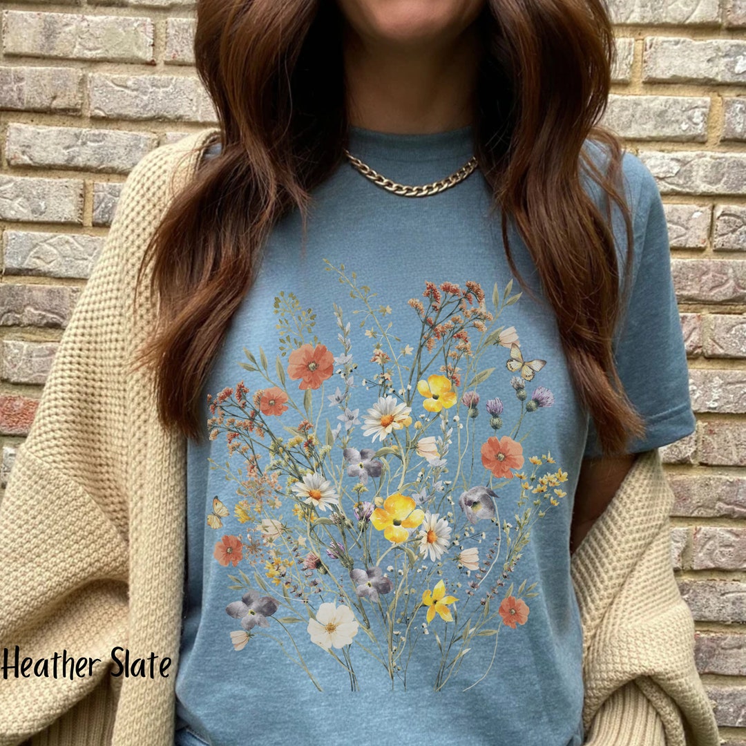 Wildflowers Shirt, Cottagecore Tees, Floral Graphic Tee, Floral Shirt ...