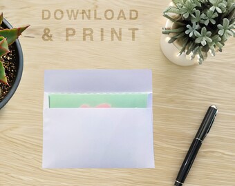 Printable A7 Envelope Template for 5x7 Card, Canva A7 Envelope Template ...