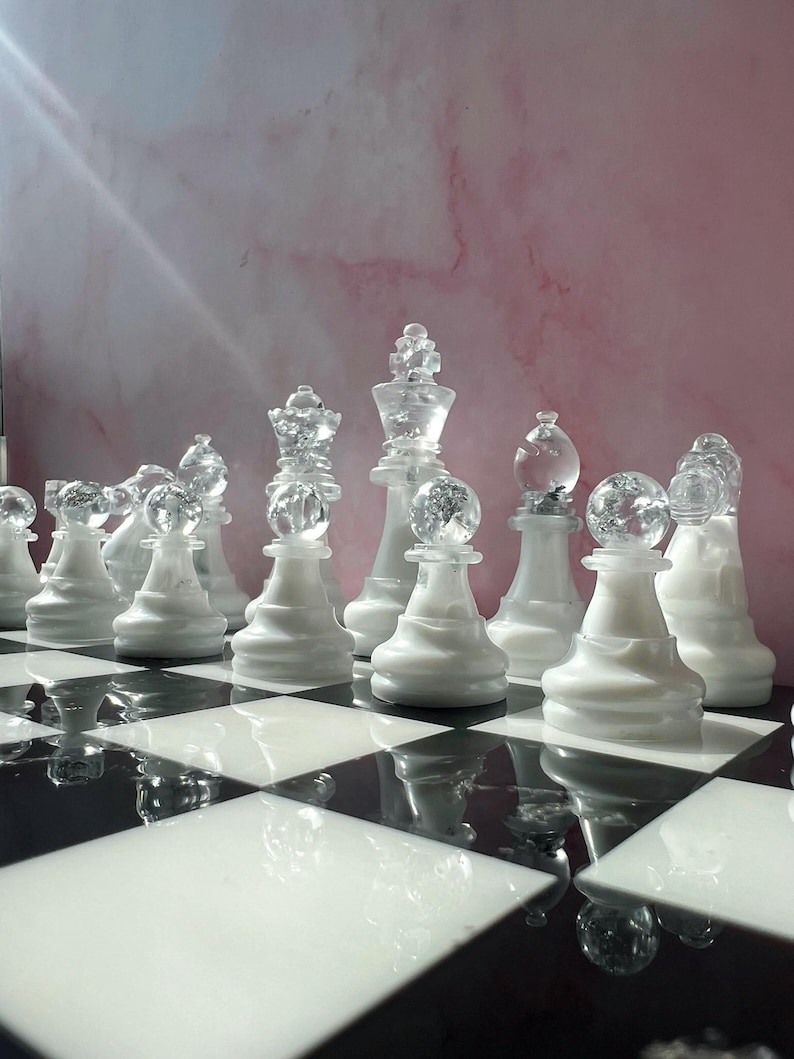 Customizable Epoxy Resin Chess Set: Handmade Luxury Board Game - Etsy
