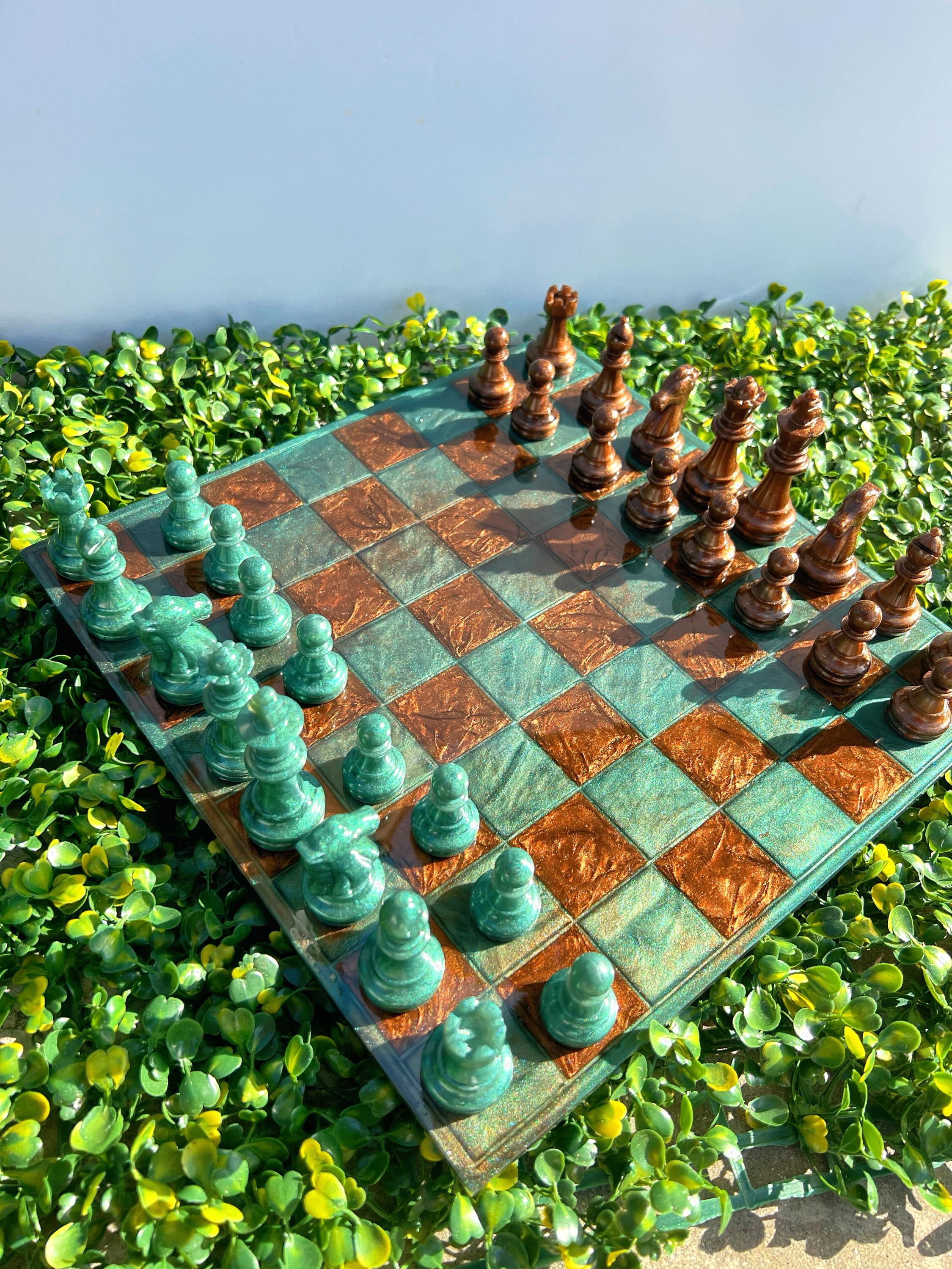 Customizable Epoxy Resin Chess Set: Handmade Luxury Board Game - Etsy
