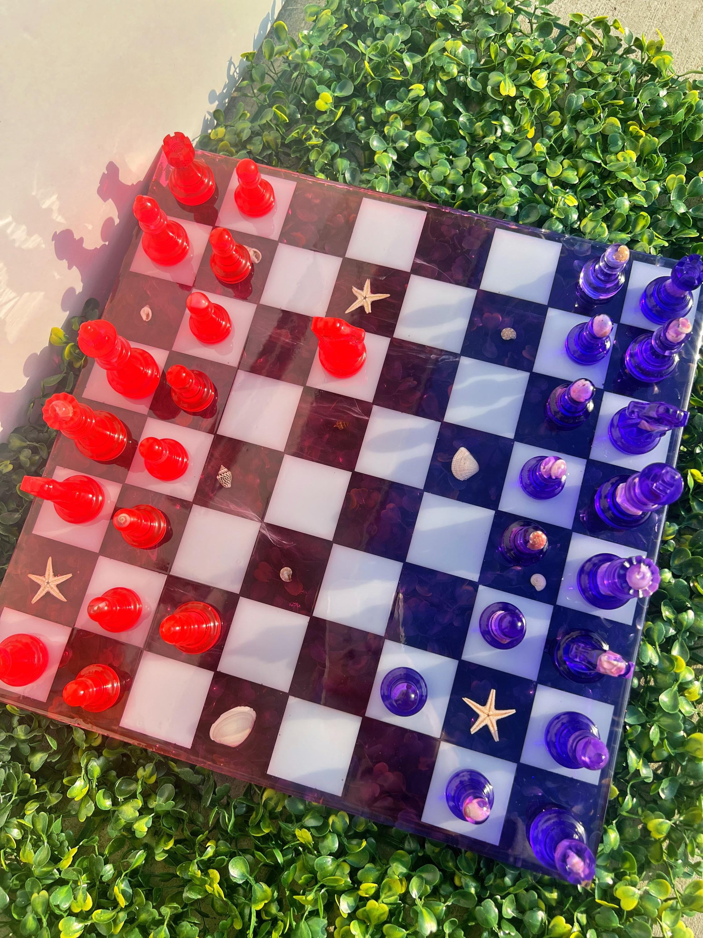 Customizable Epoxy Resin Chess Set: Handmade Luxury Board Game - Etsy