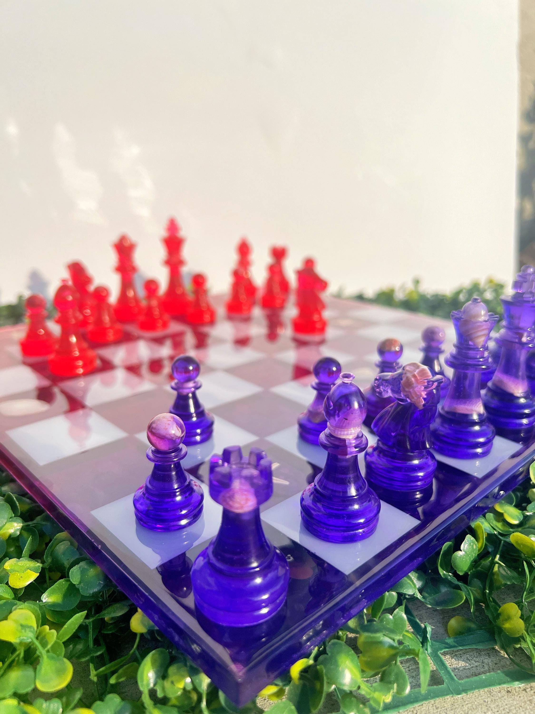Customizable Epoxy Resin Chess Set: Handmade Luxury Board Game - Etsy