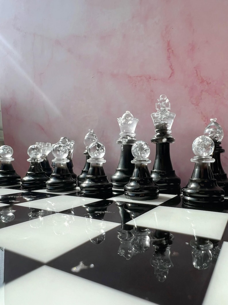 Customizable Epoxy Resin Chess Set: Handmade Luxury Board Game - Etsy