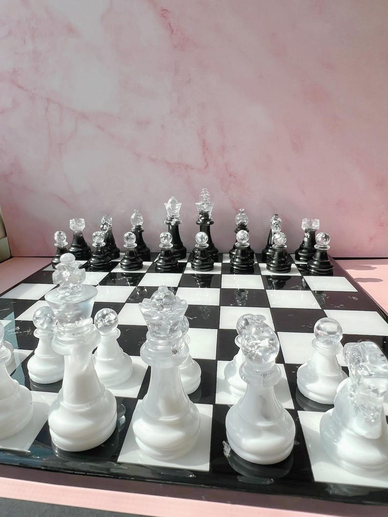 Customizable Epoxy Resin Chess Set: Handmade Luxury Board Game - Etsy