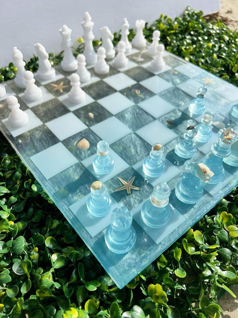 Customizable Epoxy Resin Chess Set: Handmade Luxury Board Game - Etsy