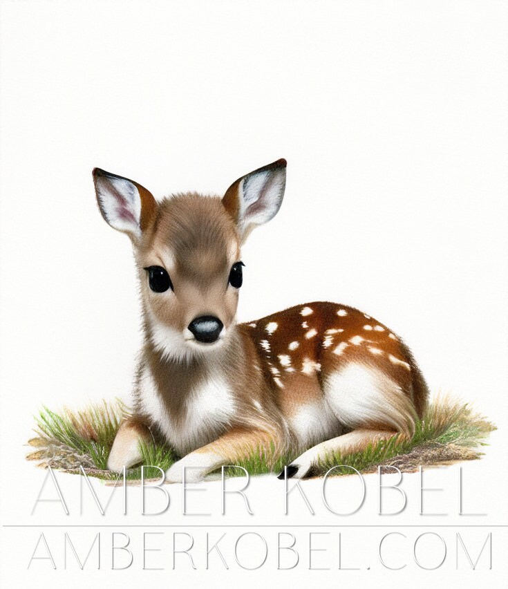 Watercolor Baby Deer, Fawn, Watercolor Painting, Gouache Watercolor ...
