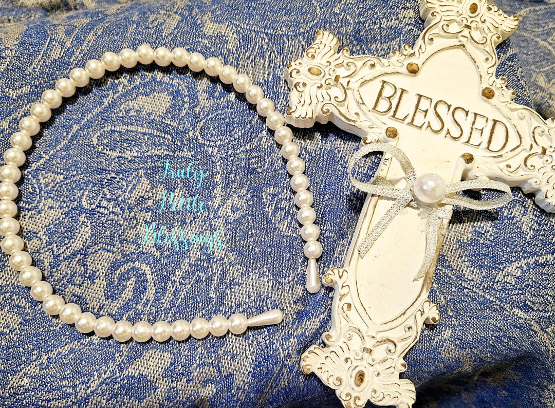 Baby Girl Head-band Baptism Christening Pearl Child Girl - Etsy