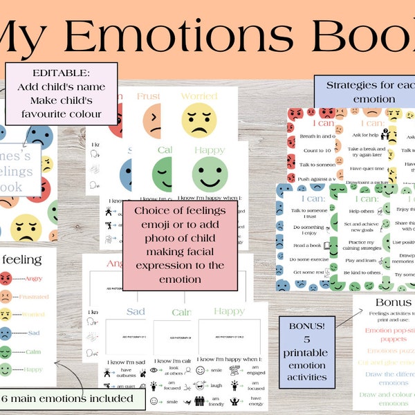 Preschool Feelings Book - Etsy