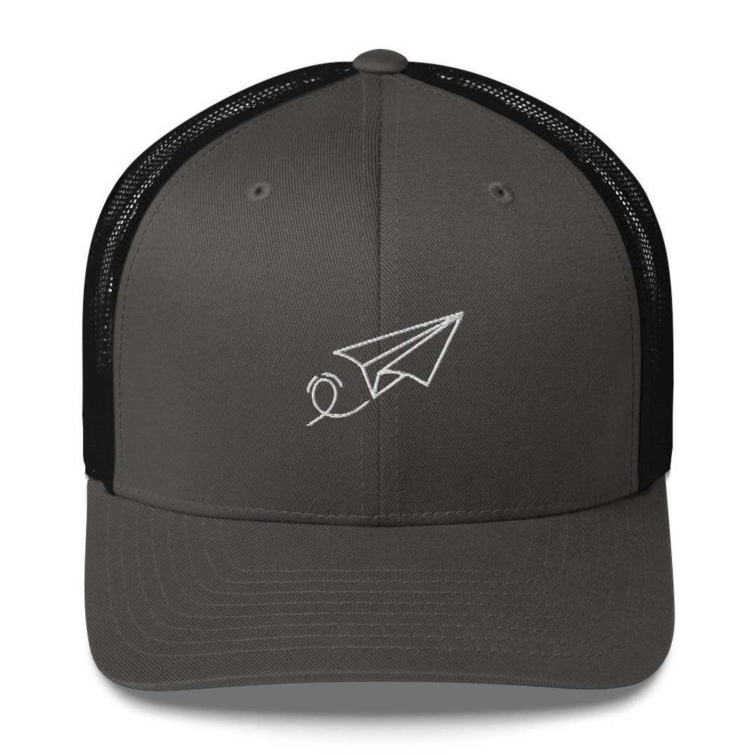 Paper Plane Trucker Hat - Unique Baseball Cap With Paperplane Flying ...