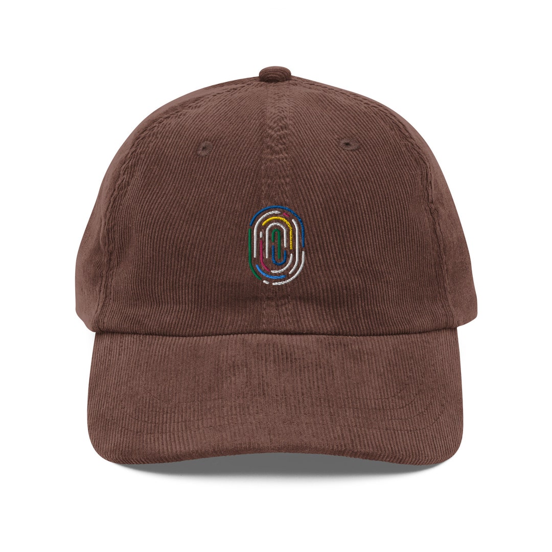 Fingerprint Corduroy Hat: Unique Baseball Cap With Minimalist ...