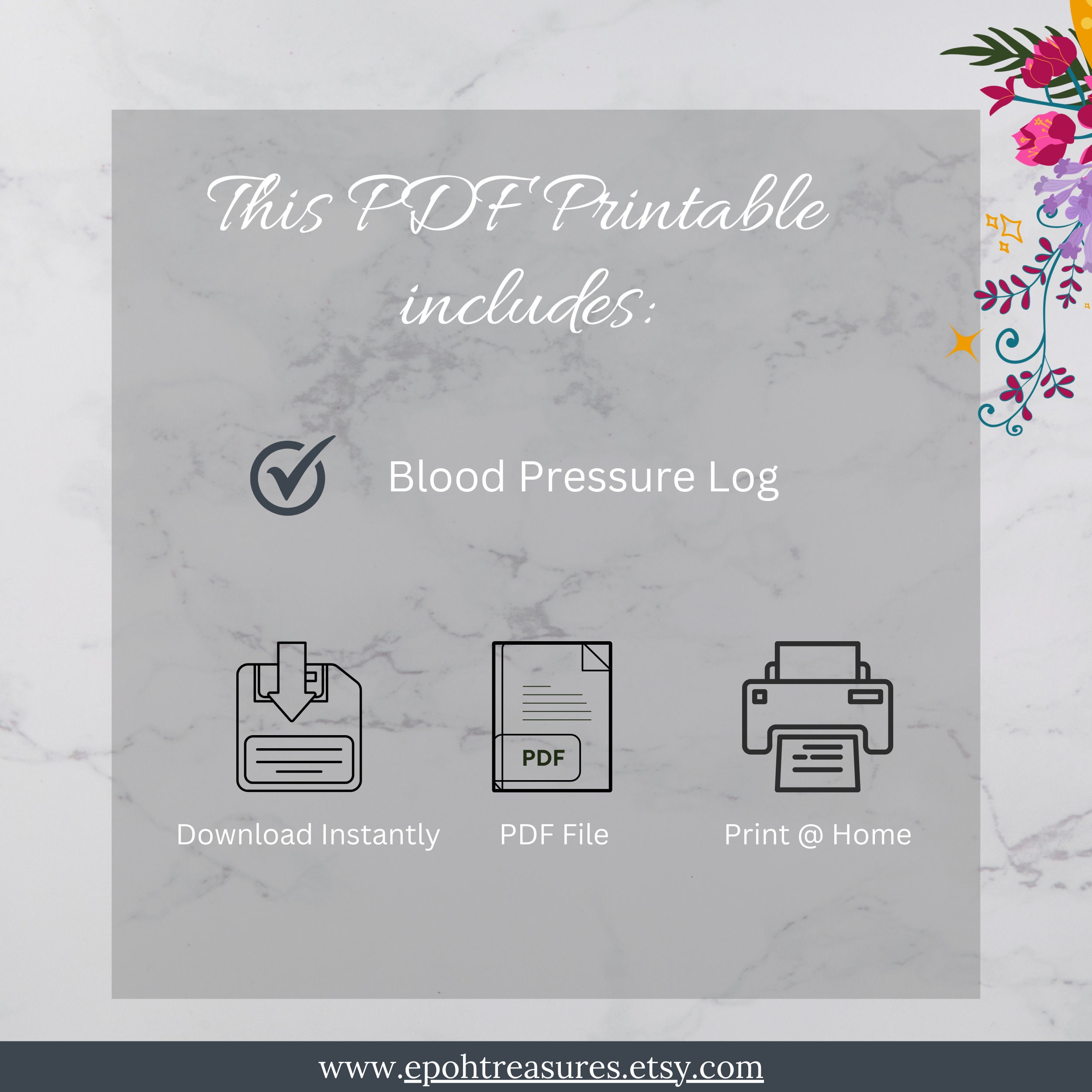 Blood Pressure Log Digital PDF Form, Blood Pressure Sheet, Patient BP Log, Printable Digital ...