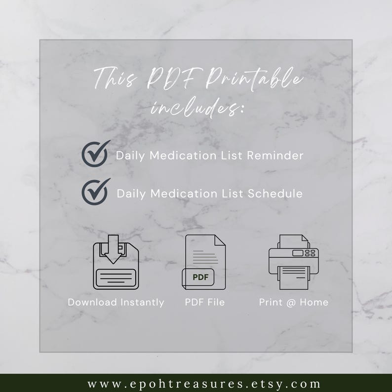 Daily Medication List and Reminder Form, Daily Medication Schedule Form ...