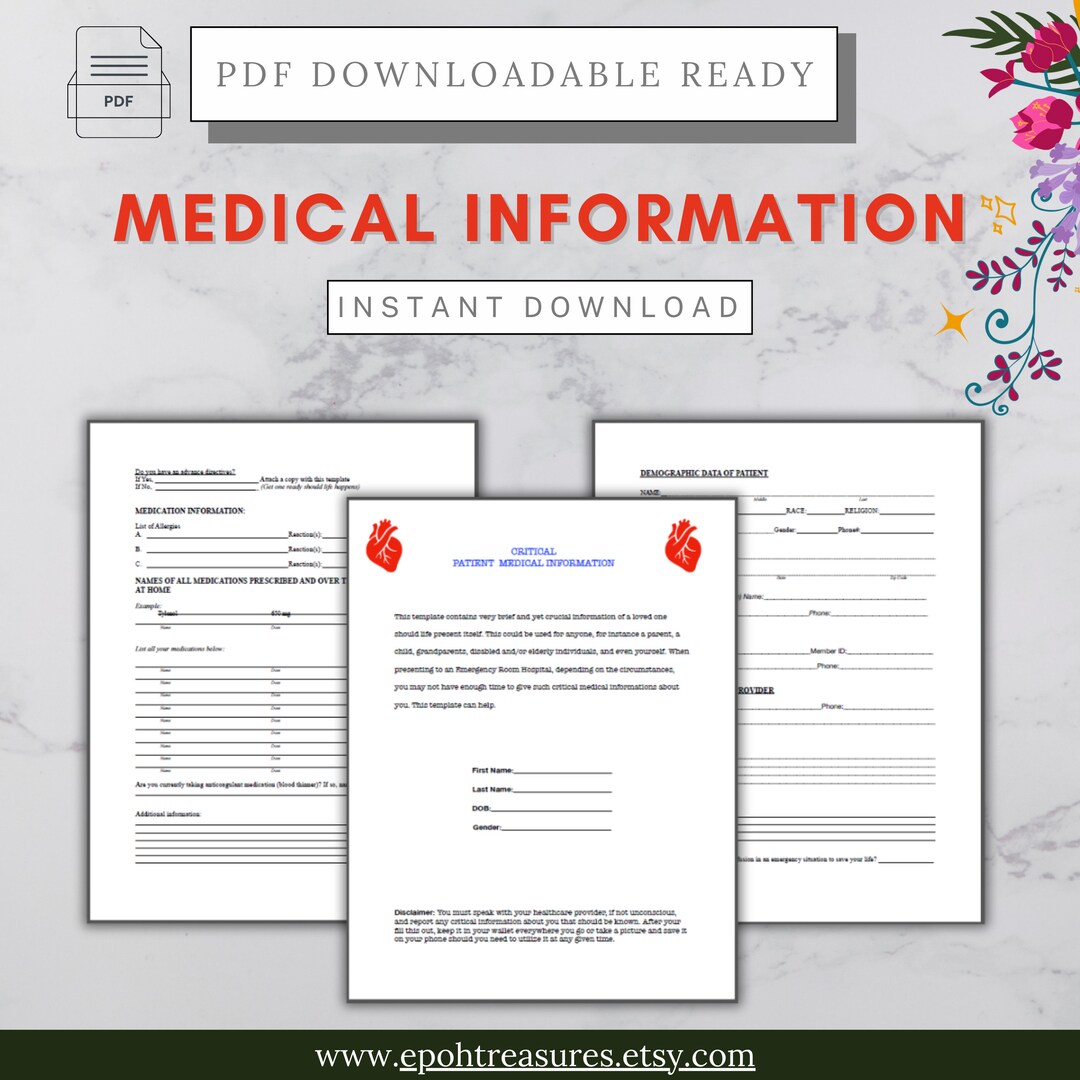 Medication Information, Patient Medical Information, Demographic Data ...